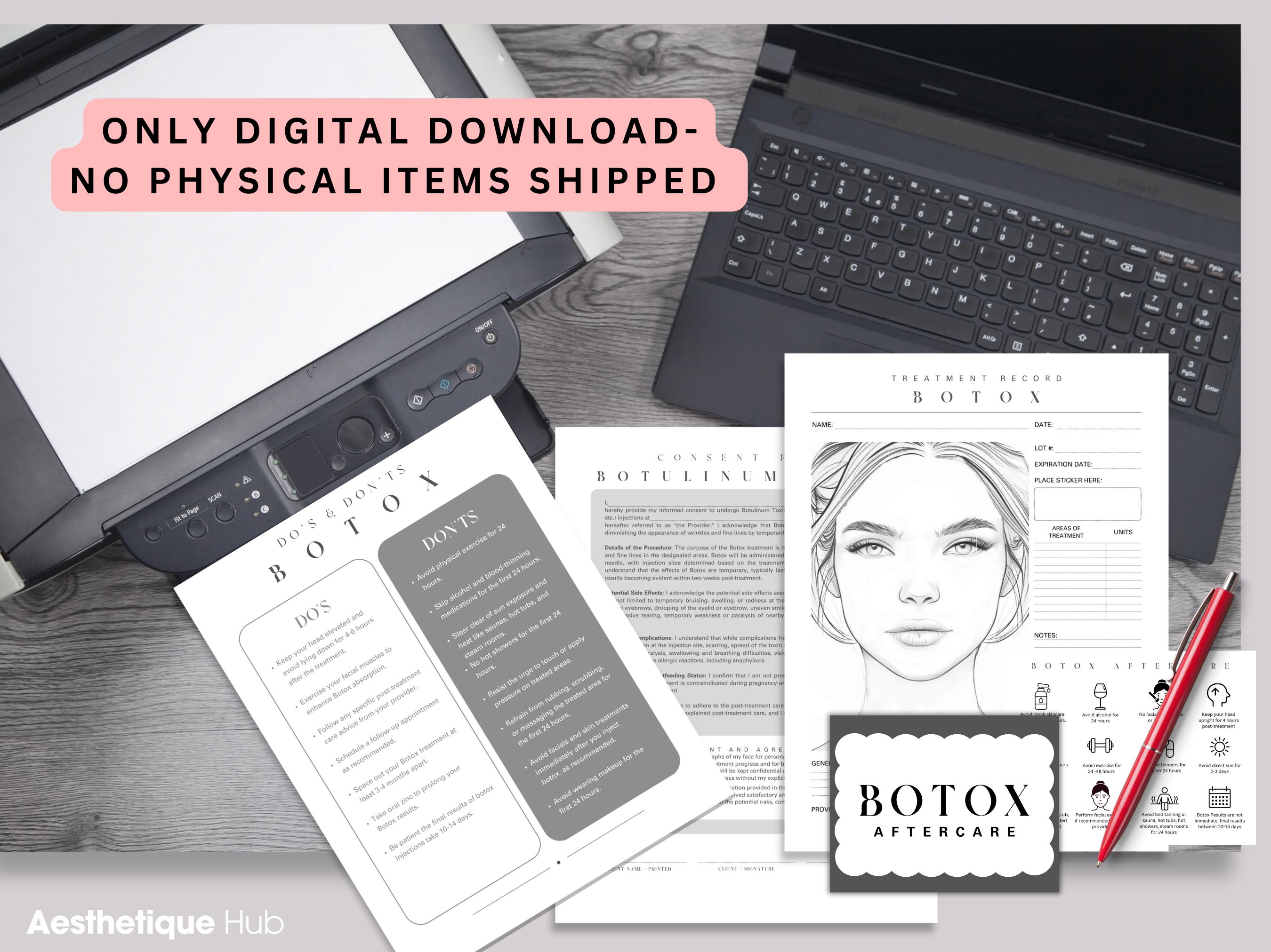 Botox Template Form Bundle, Aesthetic Consent & Intake Form With Face ...