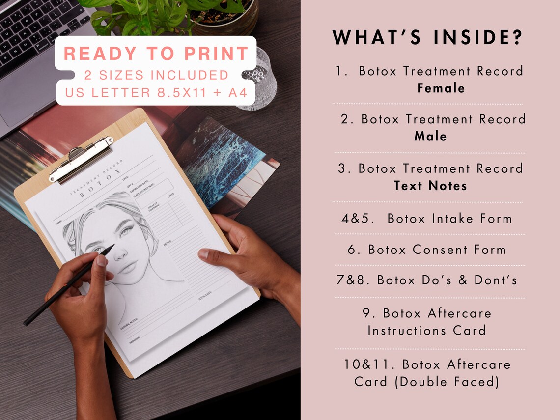 Botox Template Form Bundle Botox Consent Form Aesthetic Botox Face ...