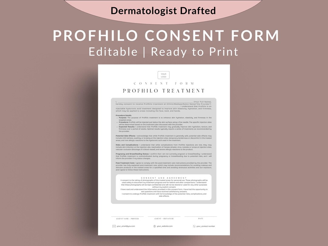 Profhilo Treatment Consent Form, Beauty Injection Patient Informed ...