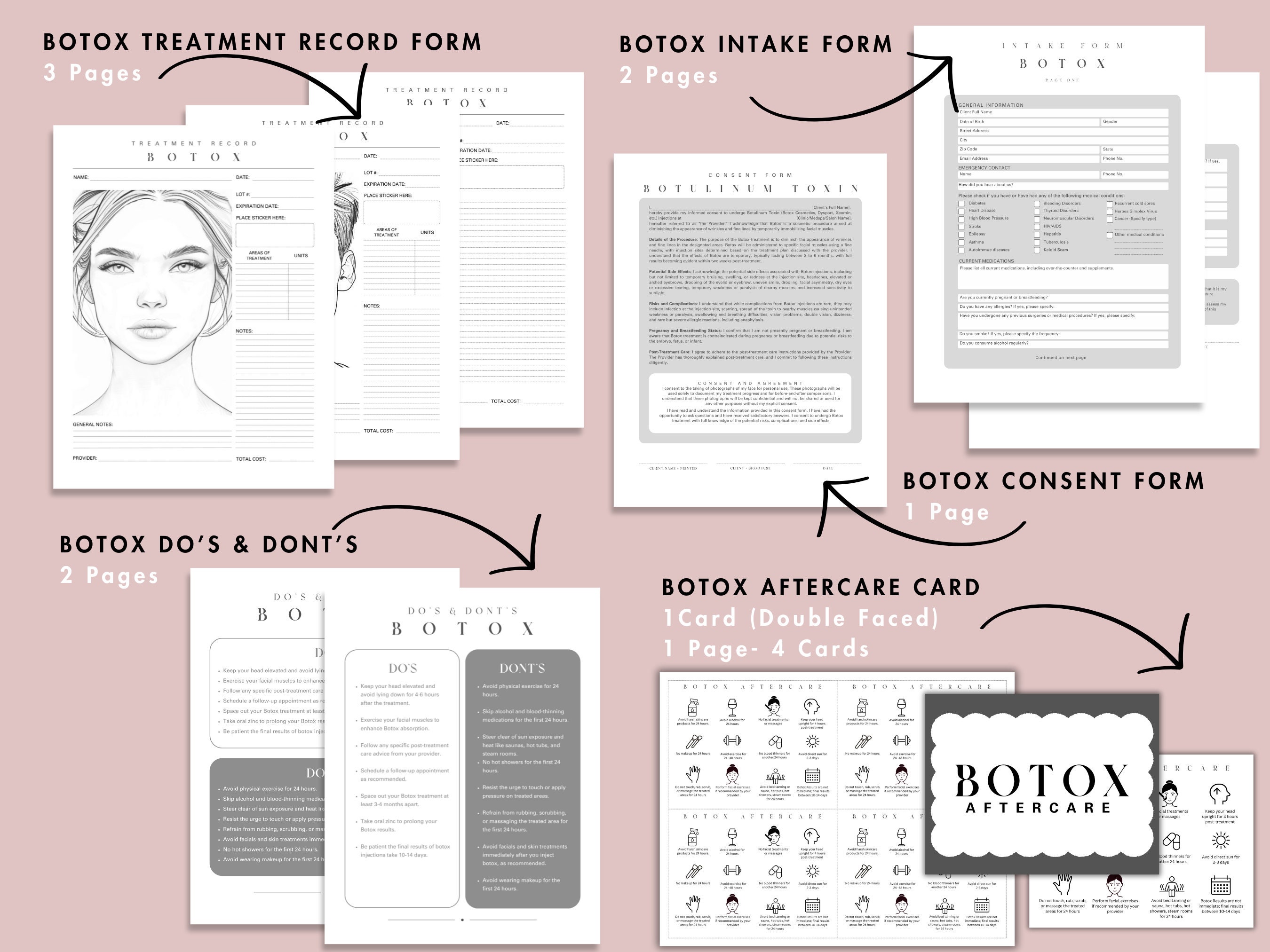 Botox Template Form Bundle Botox Consent Form Aesthetic Botox Face ...
