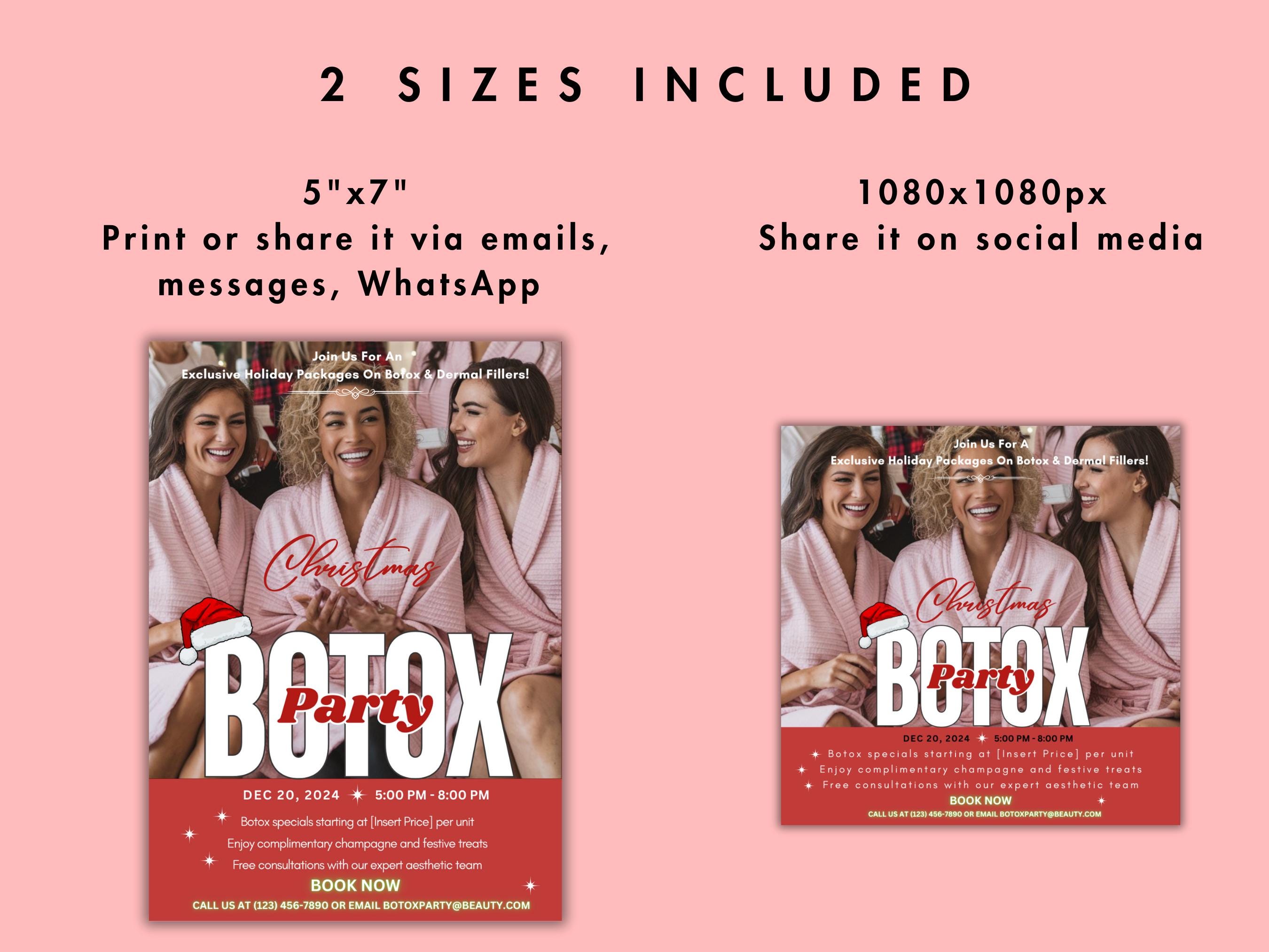 DIY Holiday Botox Party Event Invitation, Christmas Special Beauty ...