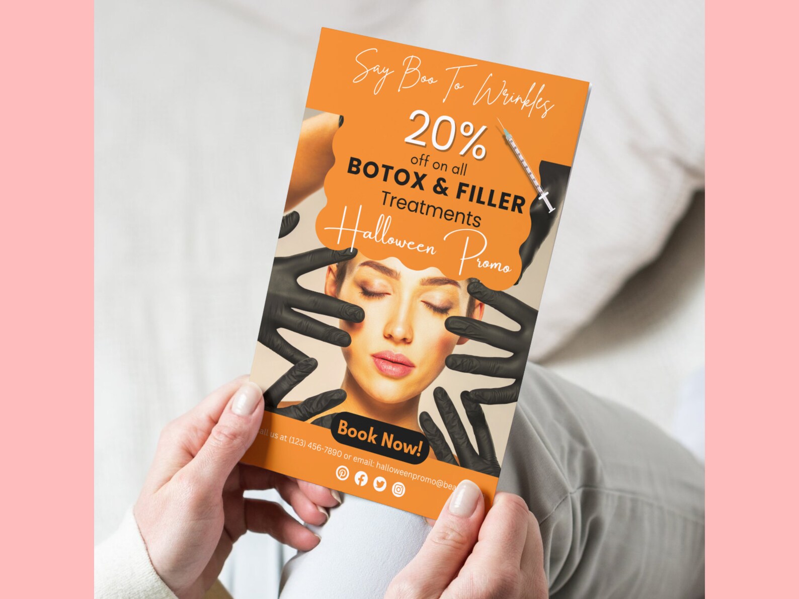 Halloween Medspa Botox Filler Promotion Template (canva Printable Flyer ...