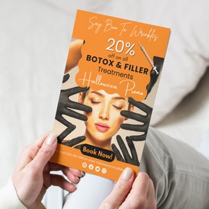 Halloween Medspa Botox Filler Promotion Template (canva Printable Flyer ...