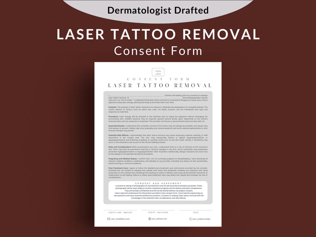 Laser Tattoo Removal Consent Form, Editable Cosmetic Medspa Canva ...