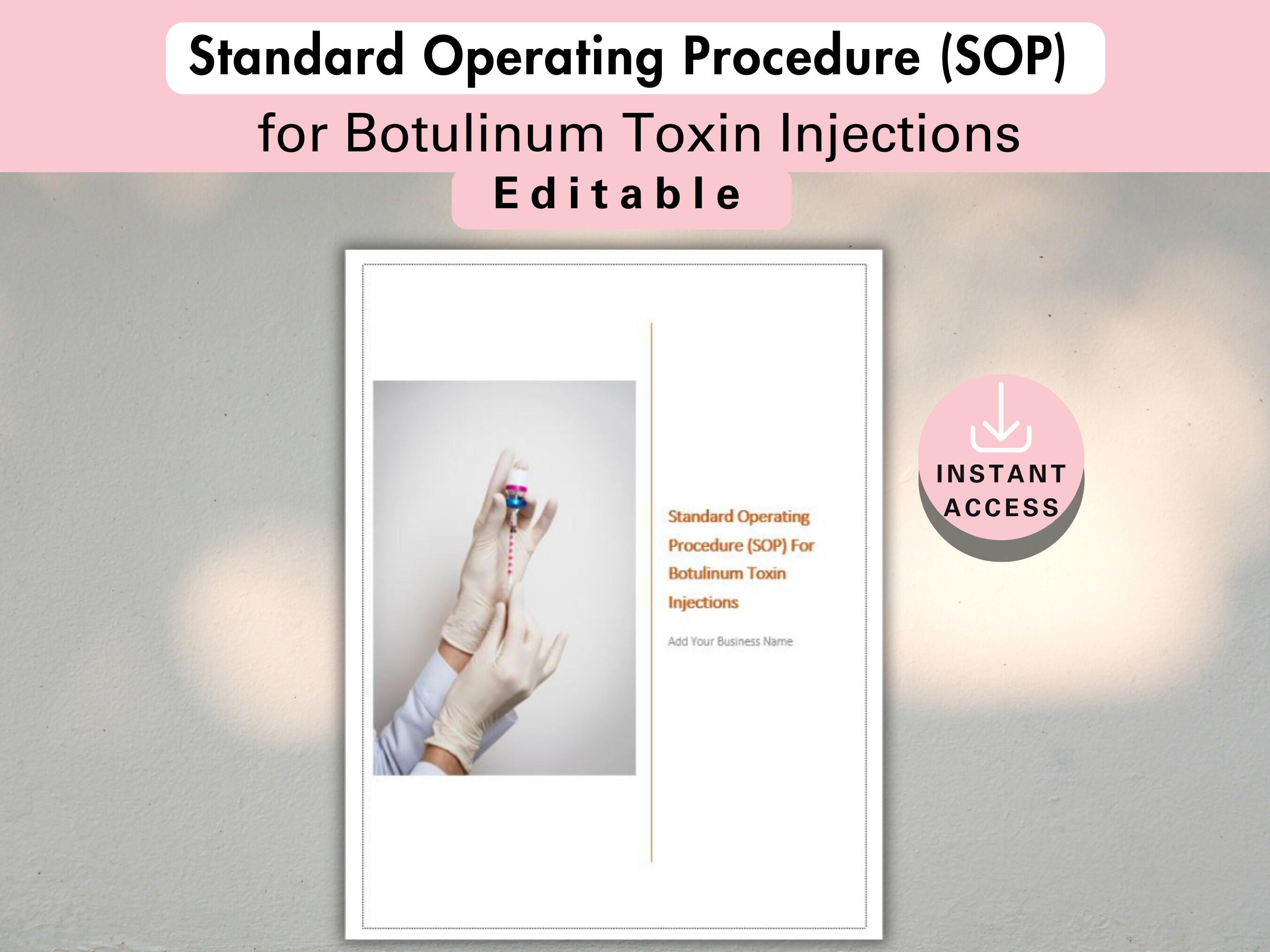 Standard Operating Procedure SOP Botulinum Toxin , Botox Medspa ...