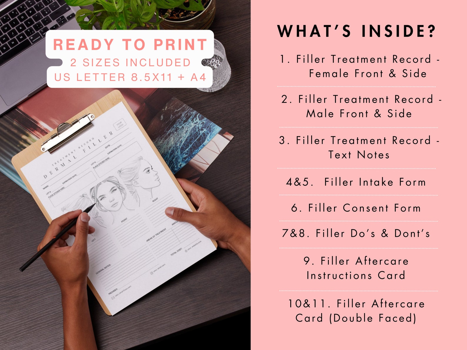 Filler Injection Forms Template Bundle Filler Intake Consent Printable ...