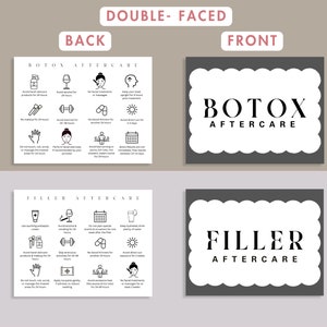 Botox and Filler Aftercare Card Bundle, Cosmetic Injection After Care ...