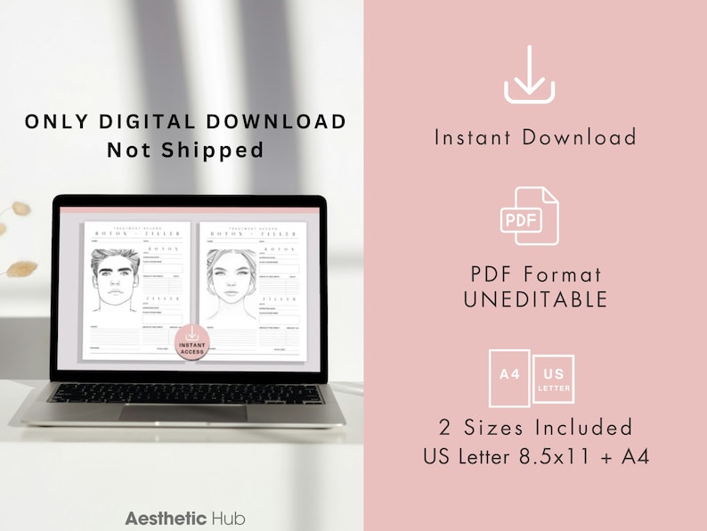 Botox and Dermal Filler Patient Treatment Record Form, Medical Spa ...