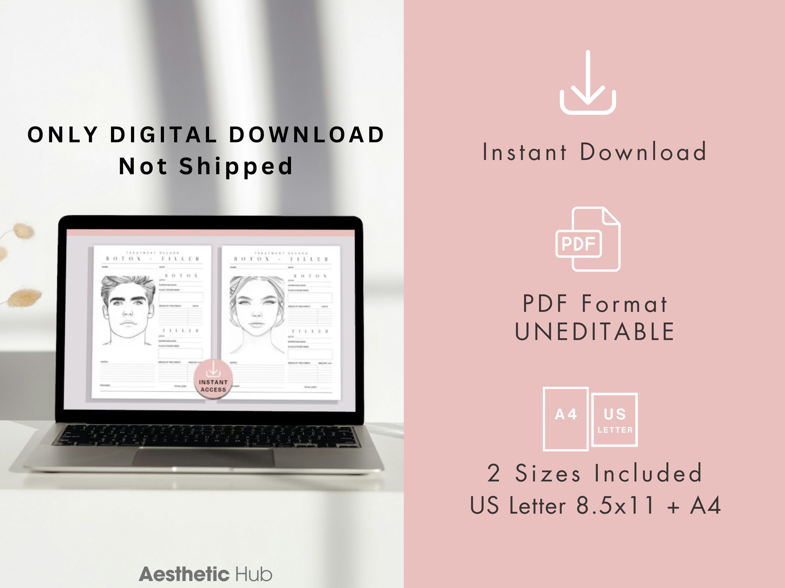 Botox and Dermal Filler Patient Treatment Record Form, Medical Spa ...