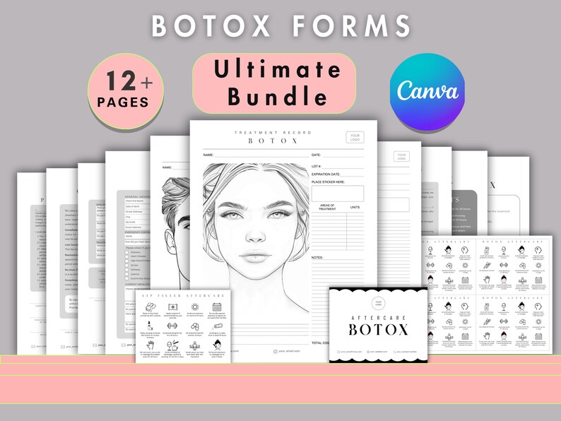 Botox Forms Bundle Canva Template Neurotoxin Client Intake Consent ...