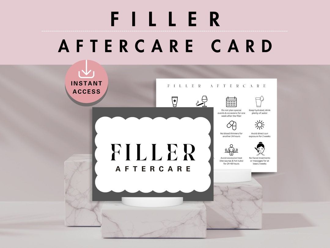 Filler Injection Aftercare Card Instructions Template Cosmetic ...
