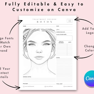 Editable Botox Template Client Notes Form Nurse Injector Neurotoxin ...