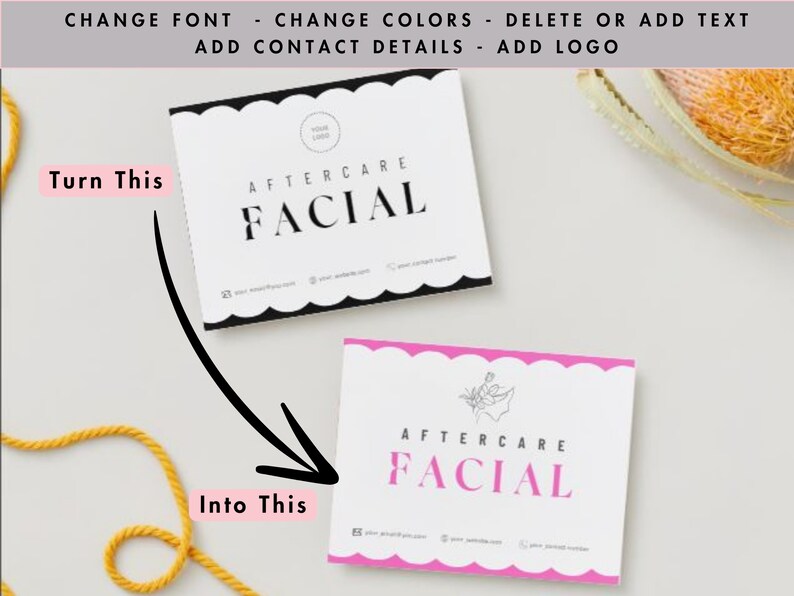 Editable Facial Aftercare Card, Esthetician Canva Template Form, Medspa ...