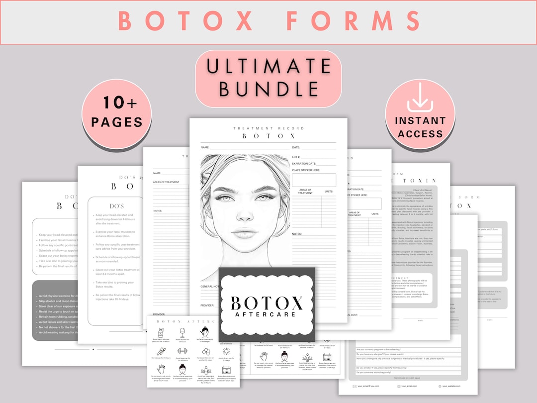 Botox Forms Template Bundle Aesthetic Consultation Consent Form Botox ...