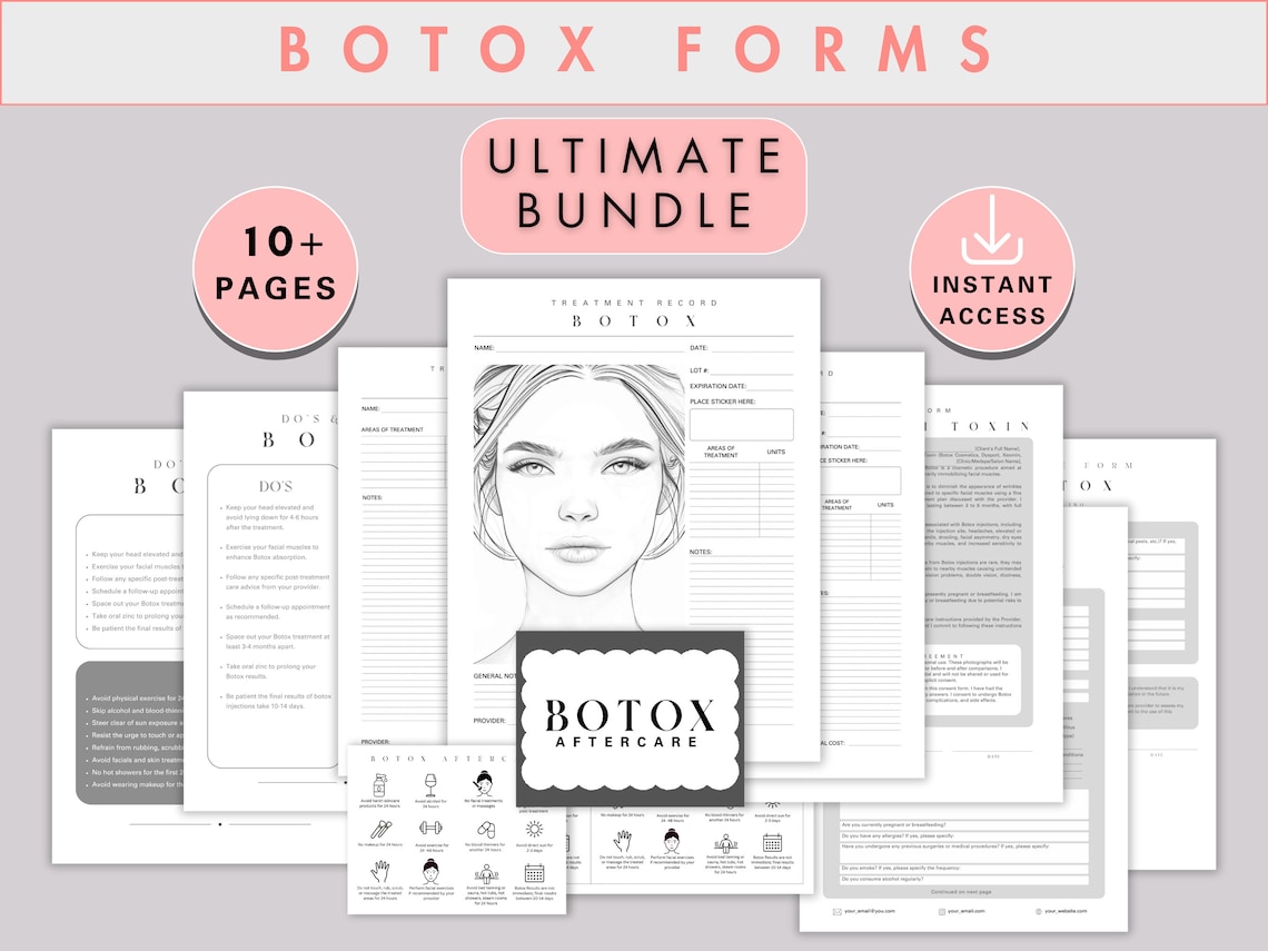 Botox Forms Template Bundle Aesthetic Consultation Consent Form Botox ...