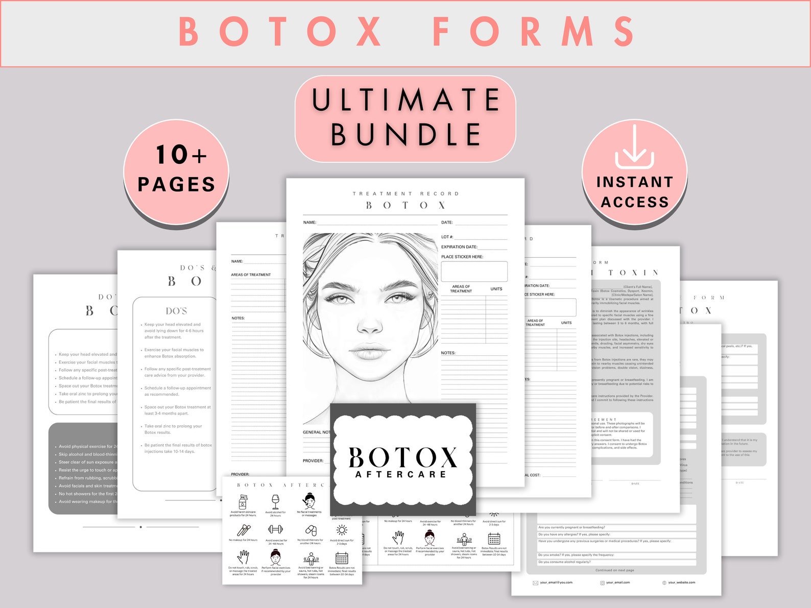 Botox Forms Template Bundle Aesthetic Consultation Consent Form Botox ...