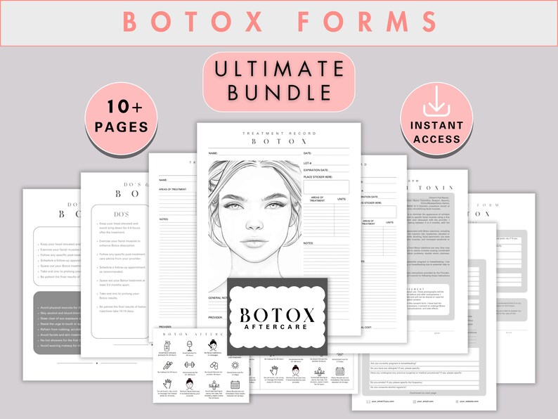 Botox Forms Template Bundle Aesthetic Consultation Consent Form Botox ...