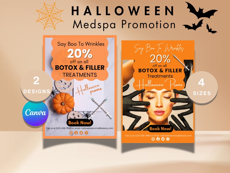 Halloween Medspa Botox Filler Promotion Template (canva Printable Flyer ...