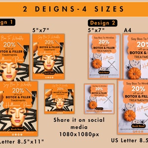 Halloween Medspa Botox Filler Promotion Template (canva Printable Flyer ...