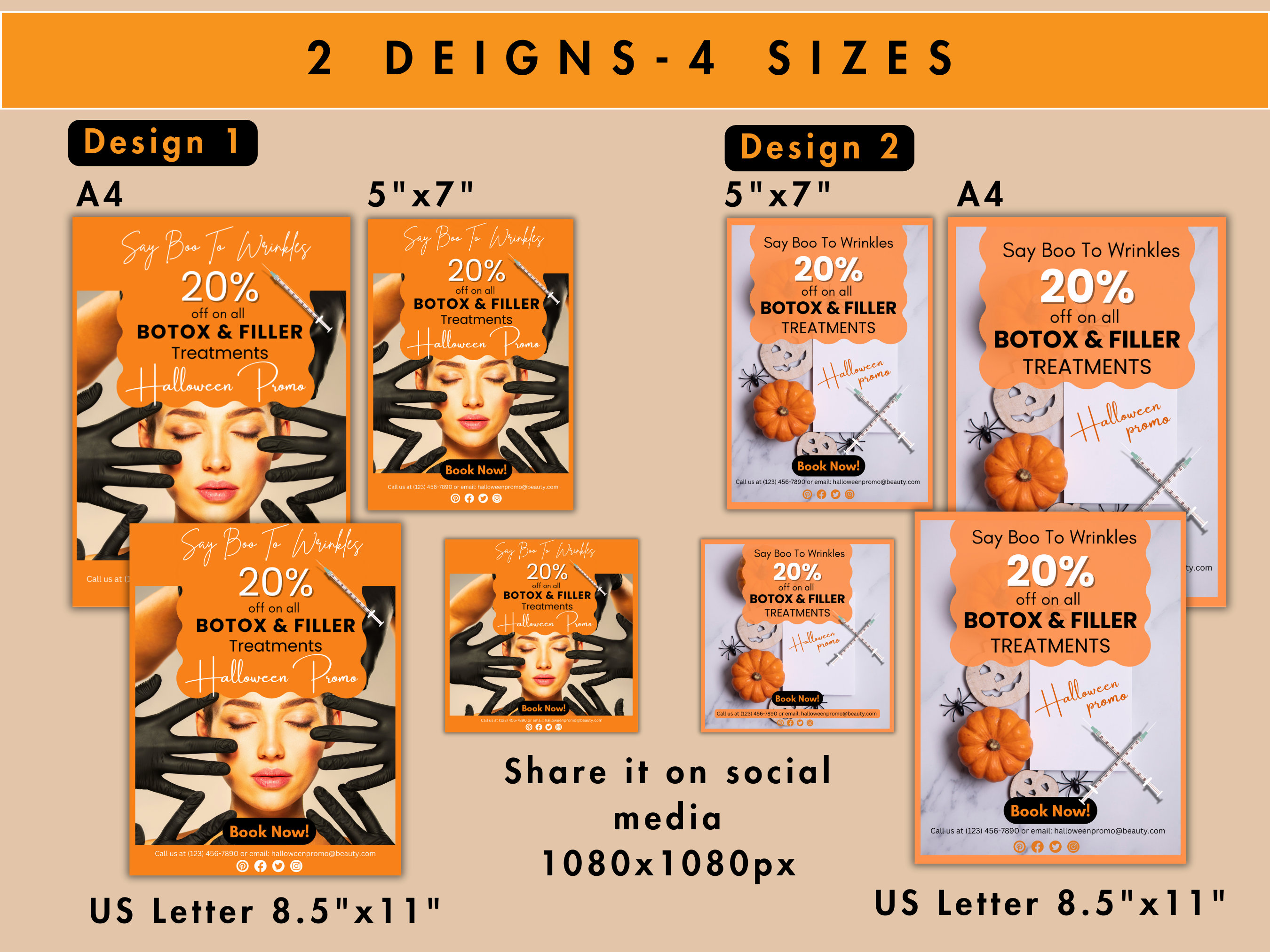 Halloween Medspa Botox Filler Promotion Template (canva Printable Flyer ...