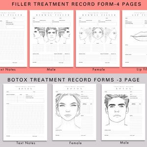 Botox and Dermal Filler Patient Treatment Record Form Bundle ...