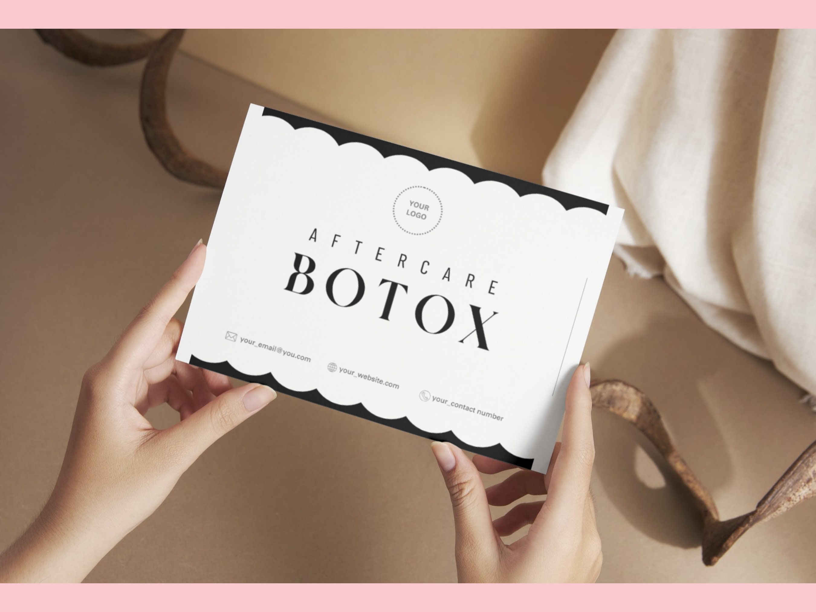 DIY Editable Botox Aftercare Instructions Card Mini Template Medspa ...