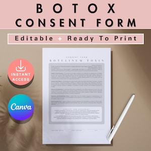 Botox Consent Form Template, Medical Spa Treatment Safety Waiver Record ...