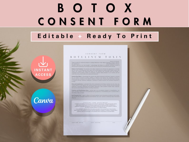 Botox Consent Form Template, Medical Spa Treatment Safety Waiver Record ...