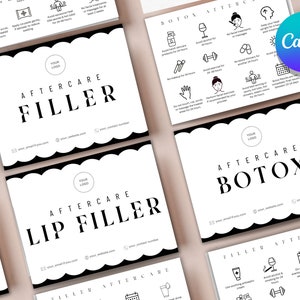 Editable Botox Filler Lip Injection Aftercare Card DIY Cosmetic ...