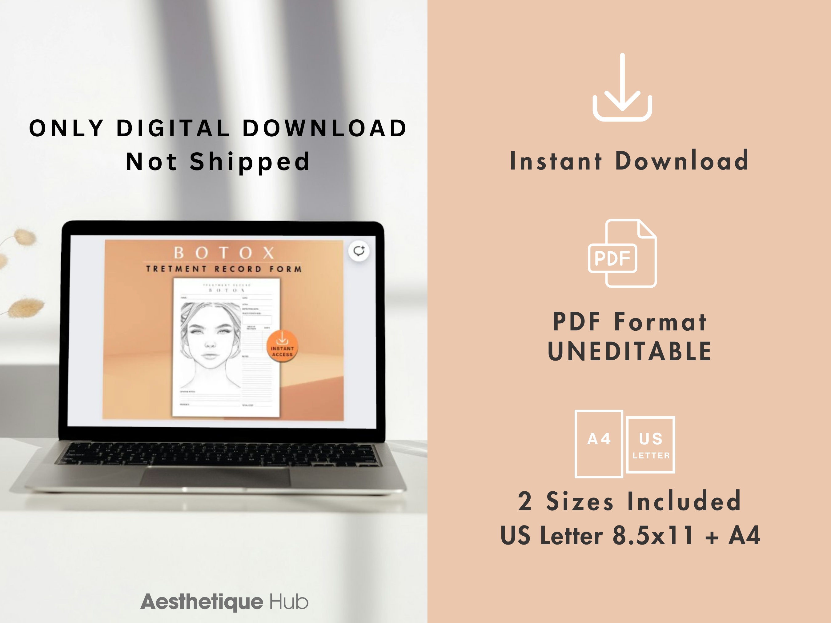Botox Treatment Record Form With Face Chart, Injectables Patient ...