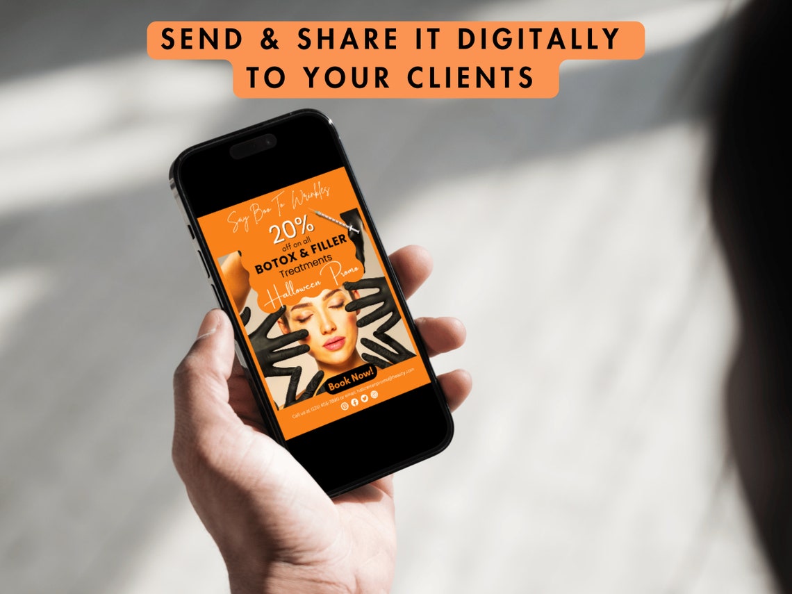 Halloween Medspa Botox Filler Promotion Template (canva Printable Flyer ...