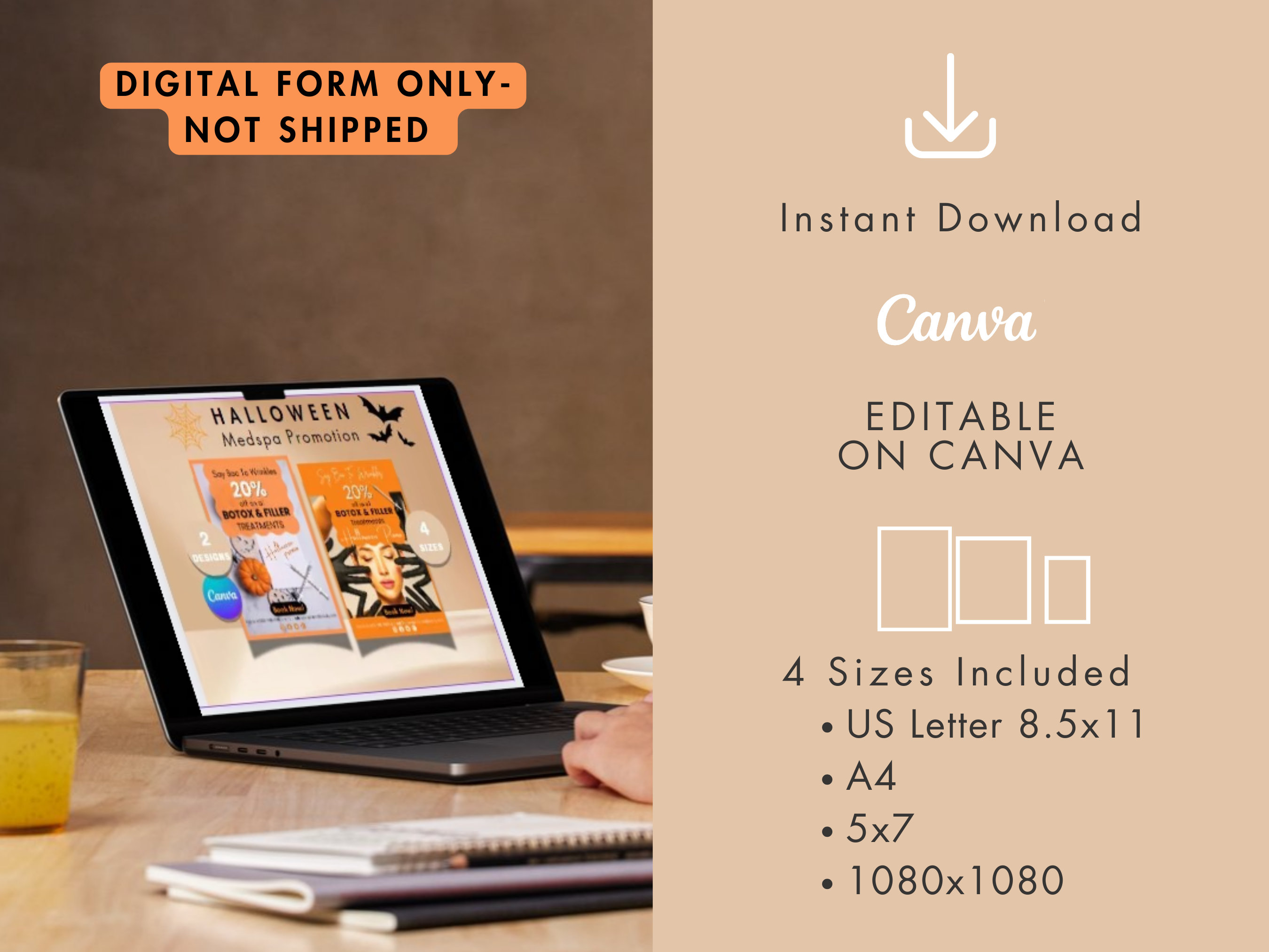 Halloween Medspa Botox Filler Promotion Template (canva Printable Flyer ...