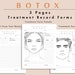 Botox Treatment Record Form With Face Chart, Injectables Patient ...