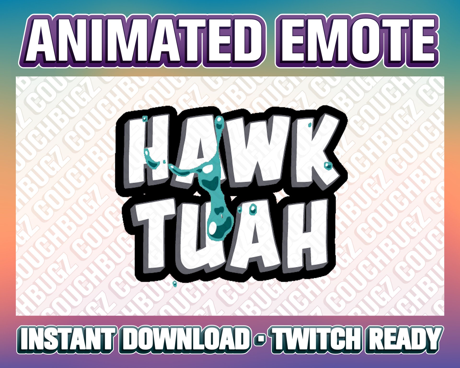 HAWK TUAH Animated Text Emote for Twitch and Discord - Etsy