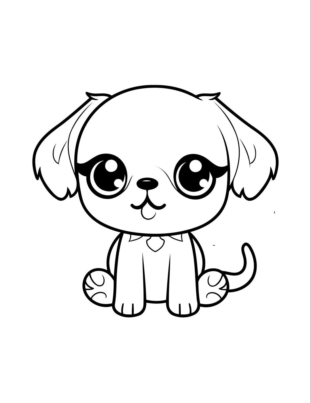 10 Cute Puppy Coloring Pages Digital Printable Coloring Pages for Kids ...