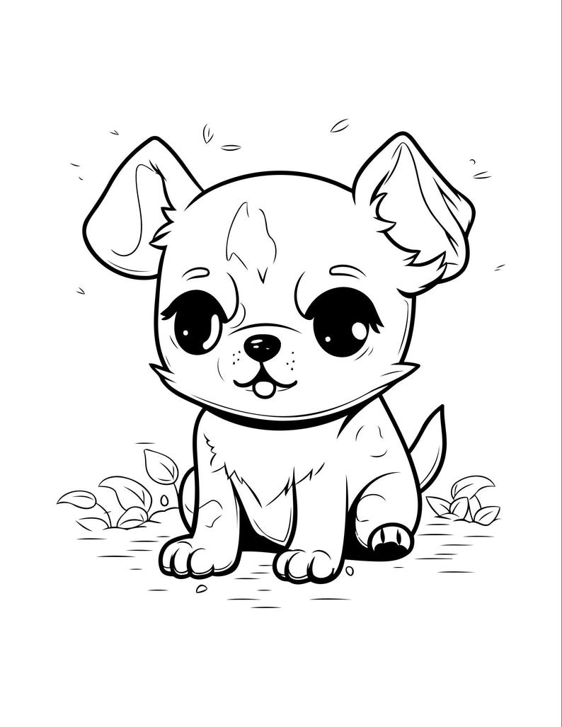 10 Cute Puppy Coloring Pages Digital Printable Coloring Pages for Kids ...