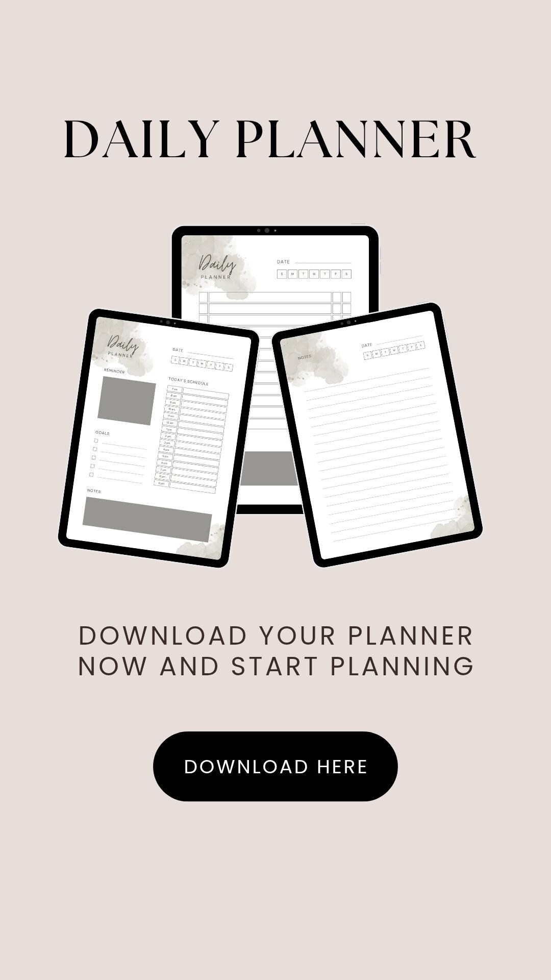 Daily Planner AHD Planner for Adults Daily Planner Printable Instant ...