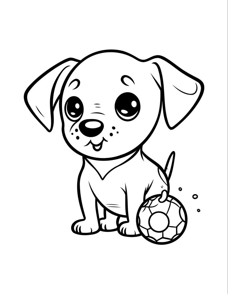 10 Cute Puppy Coloring Pages Digital Printable Coloring Pages for Kids ...