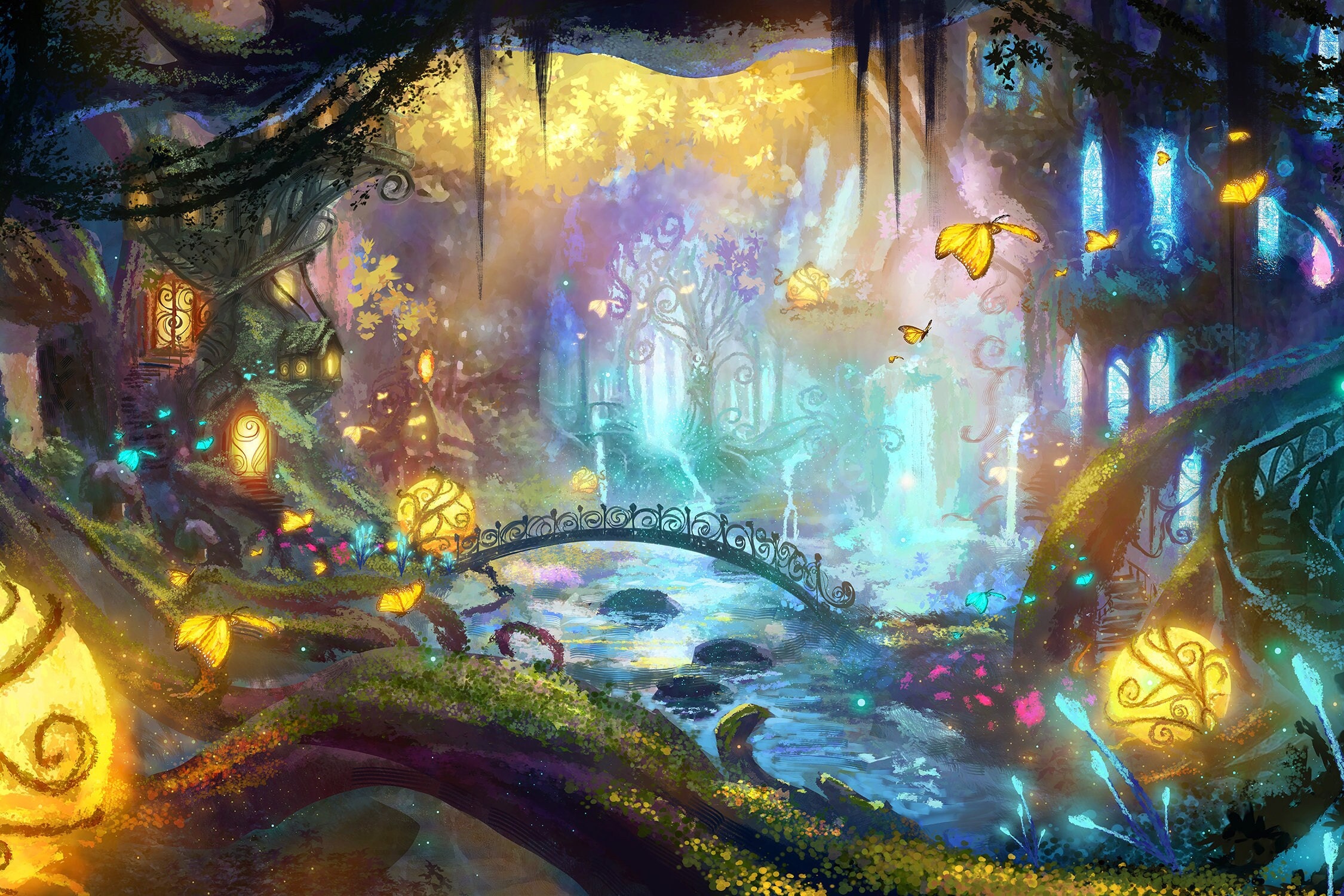 Whimsical Treehouse Retreat Enchanting Forest Hideaway Glowing ...