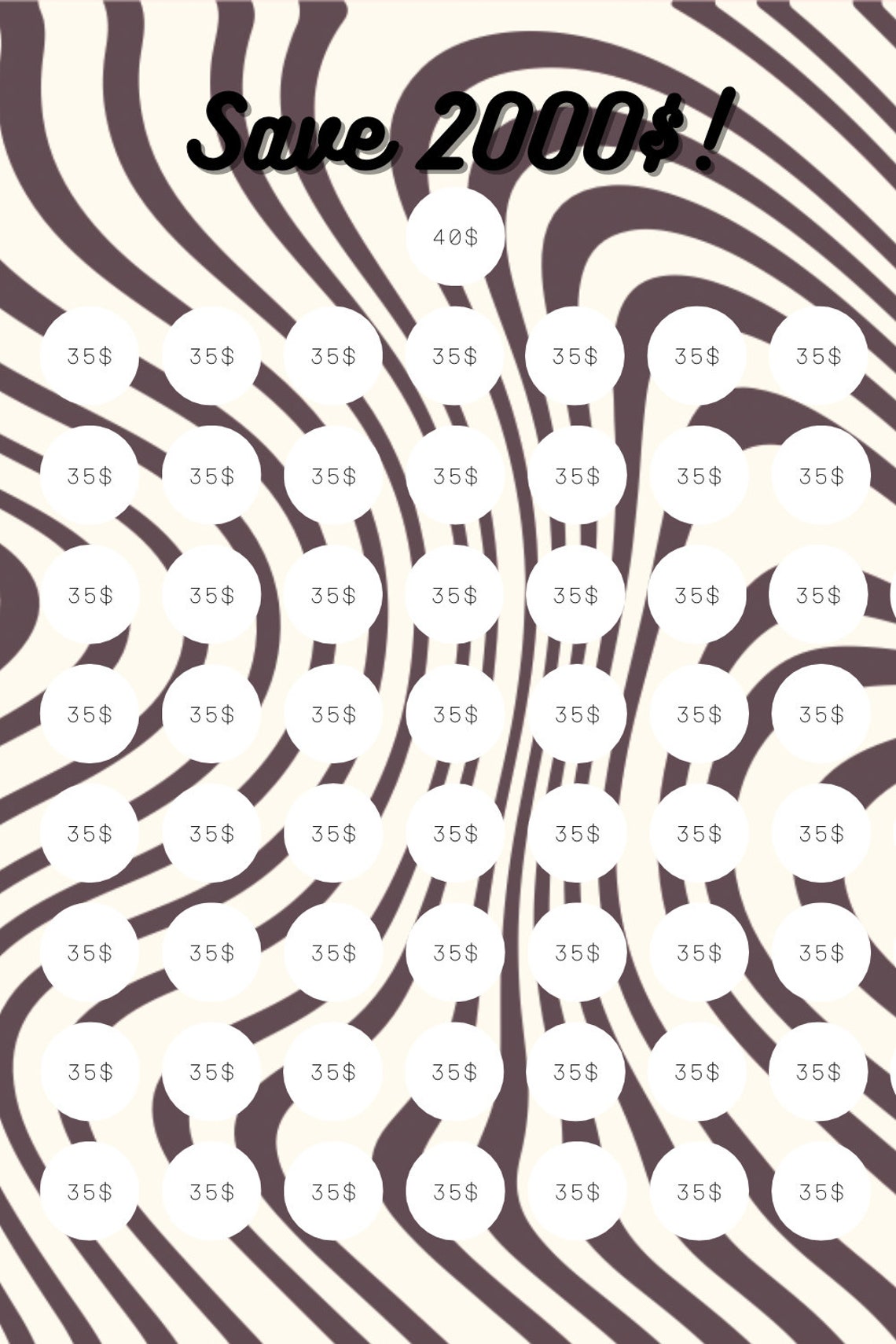 Zebra Print Money Saving Planner Template - Etsy