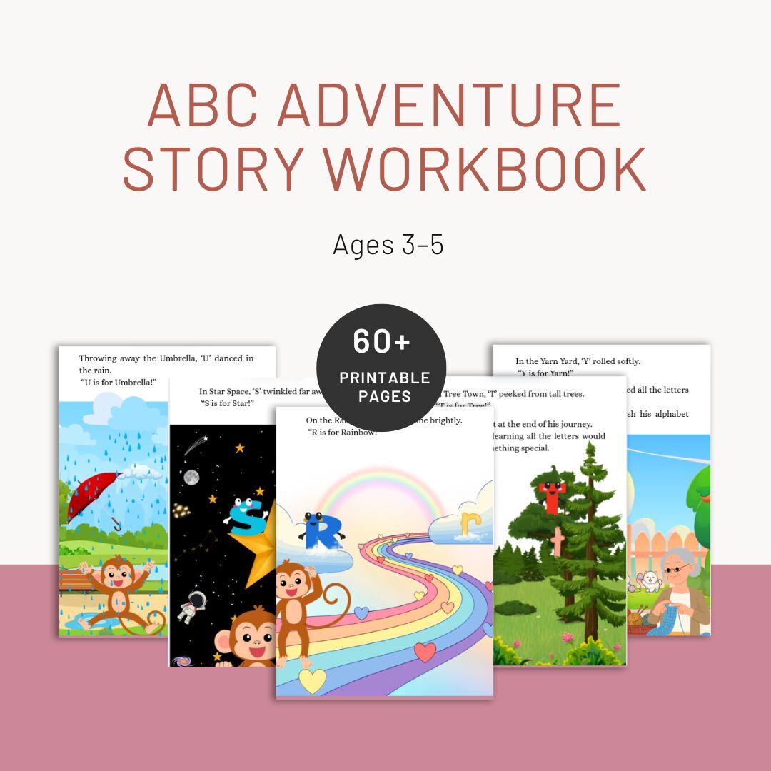 ABC Adventure Story Workbook Part 1 (N–Z) | Alphabet Tracing, Coloring ...