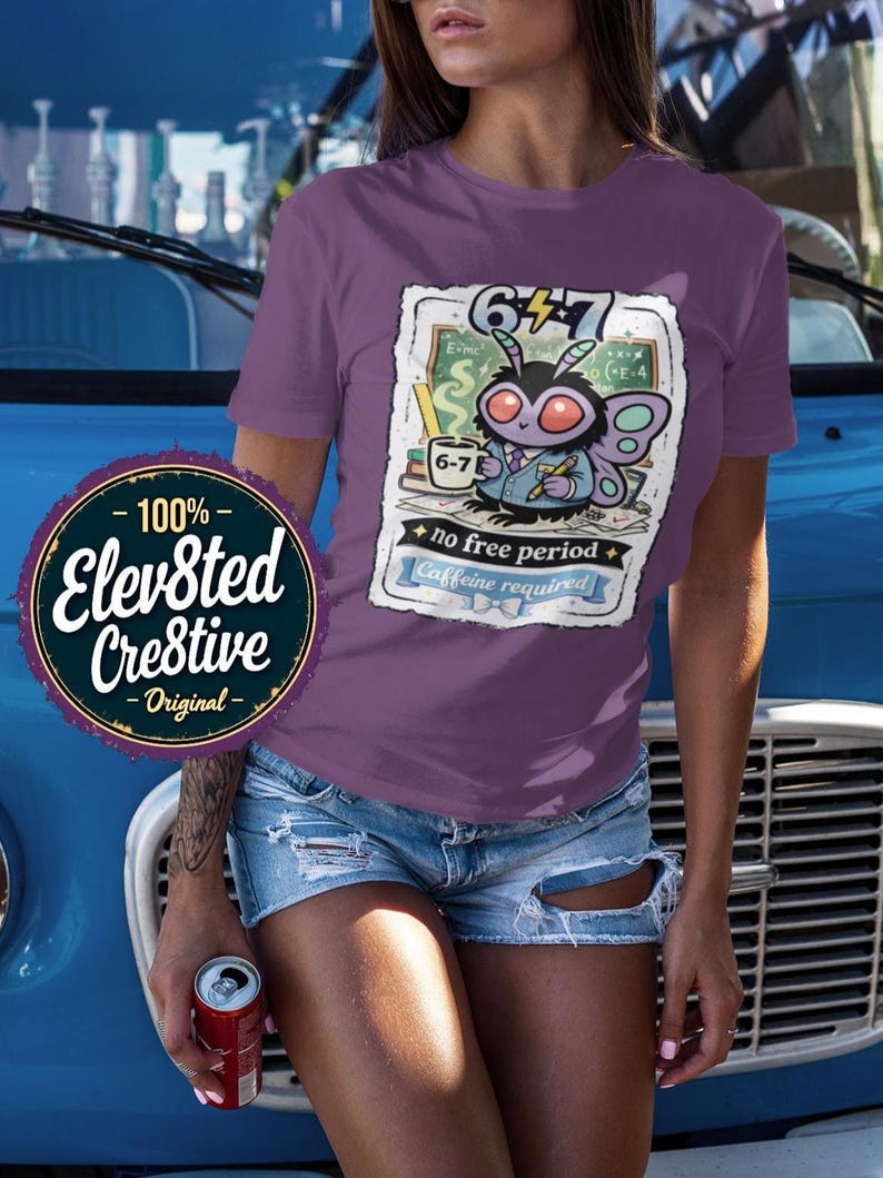 Six Seven Kawaii Mothman Math Teacher Top | Funny 6 7 Meme Cryptid Tee ...