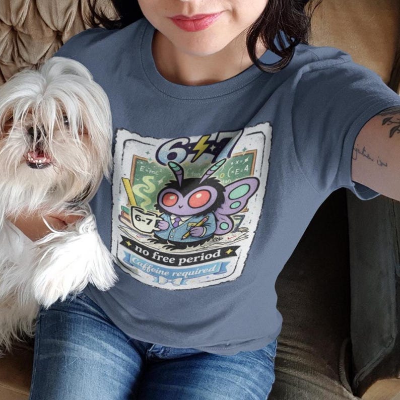 Six Seven Kawaii Mothman Math Teacher Top | Funny 6 7 Meme Cryptid Tee ...