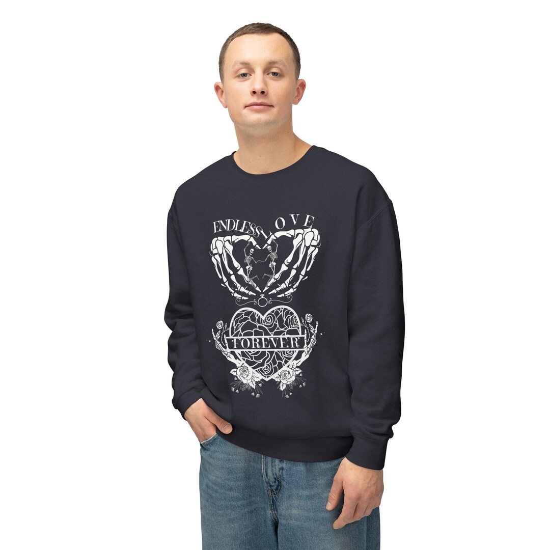 Twin Skeletons Hands Skull Roses Funny Romantic Sarcastic Sweater ...