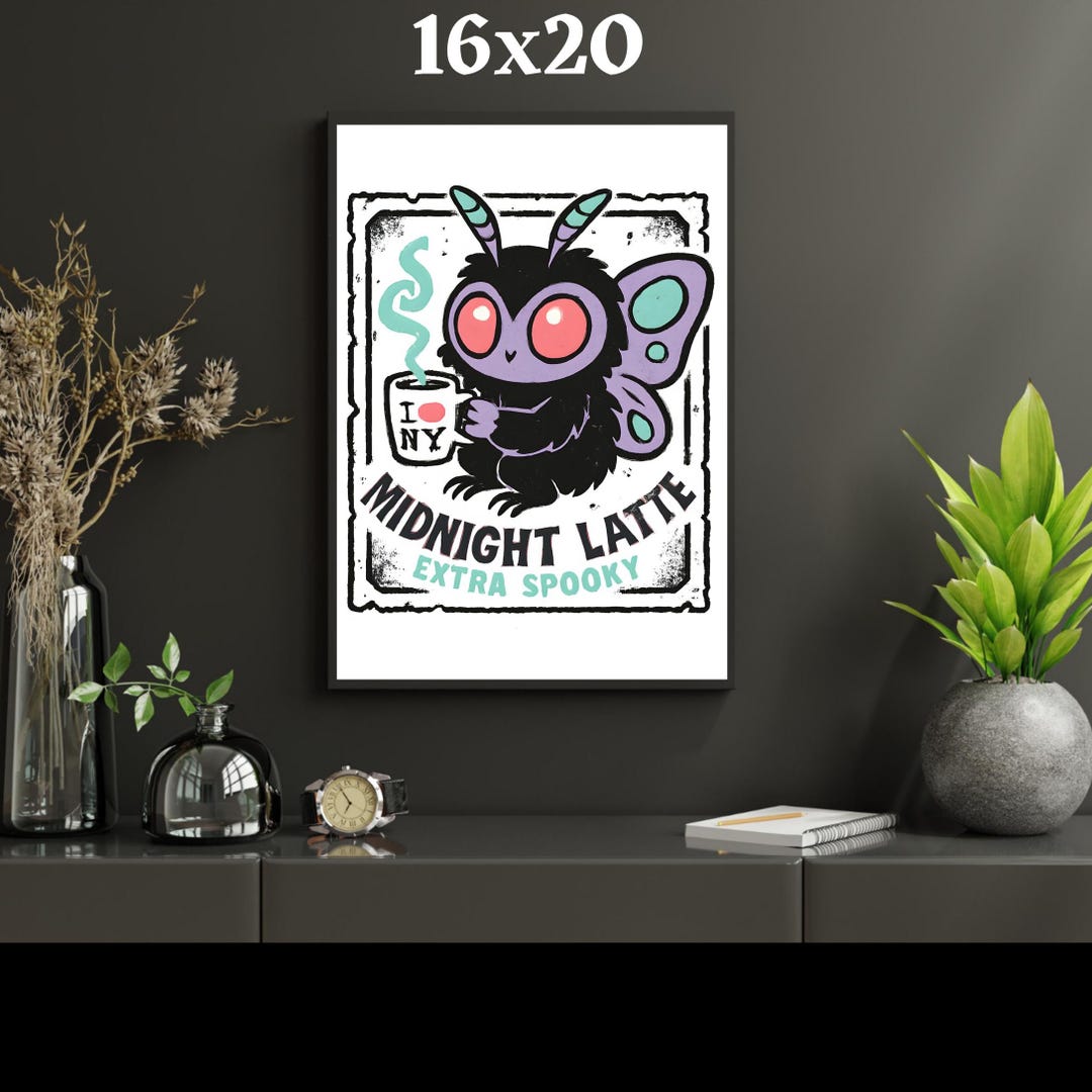 Cute Cryptid Wall Hanging Decor, Home Office Poster, Gothic Decor ...