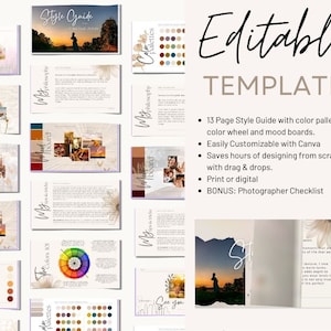 Editable CANVA Style Guide Template- Photographers - Etsy