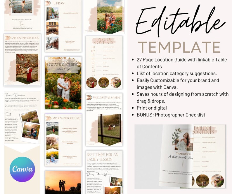 Editable Client Location Guide Template for Photographers - Etsy