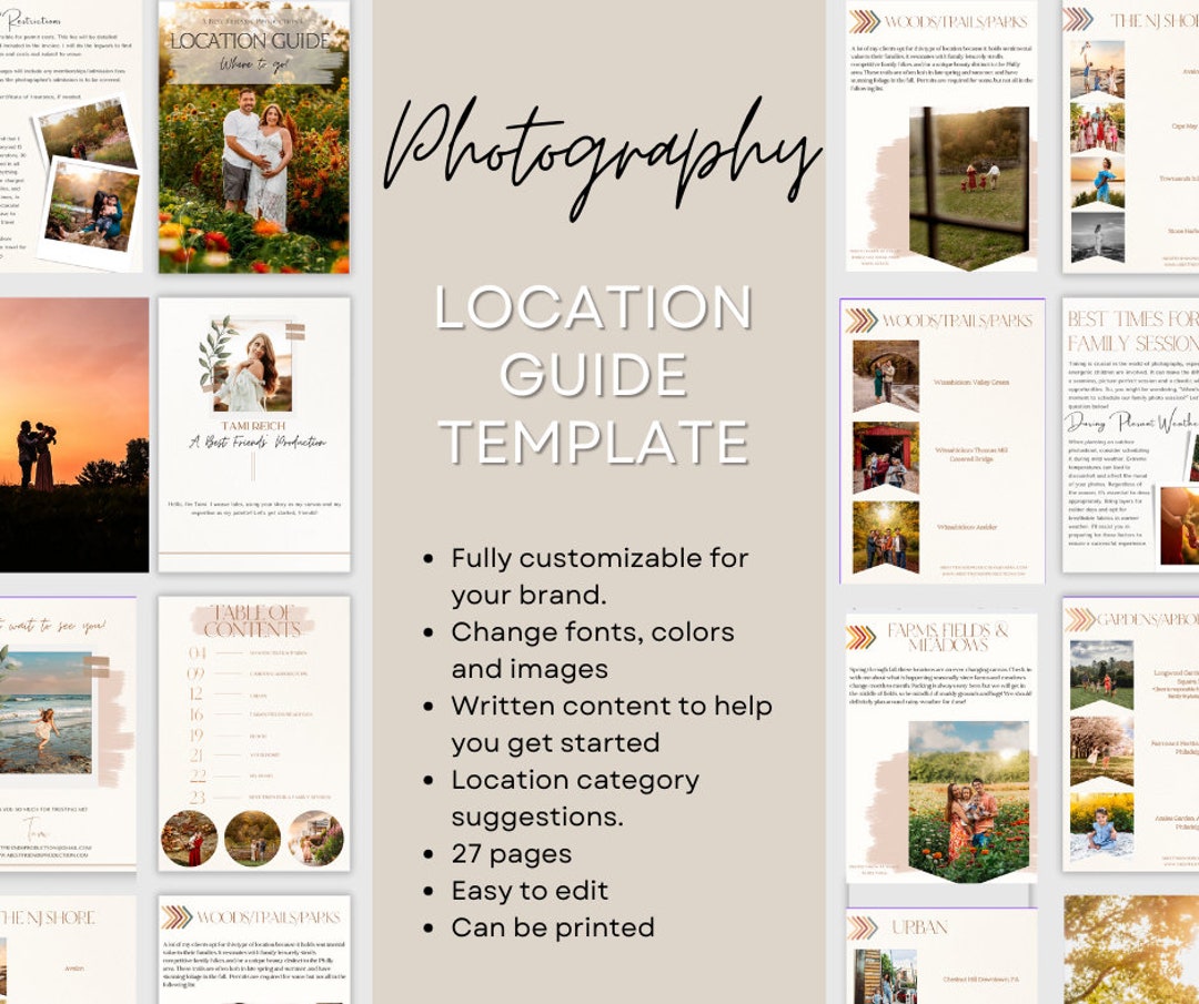 Editable Client Location Guide Template for Photographers - Etsy