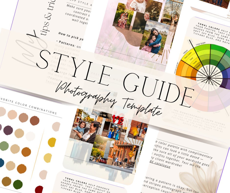 Editable CANVA Style Guide Template- Photographers - Etsy