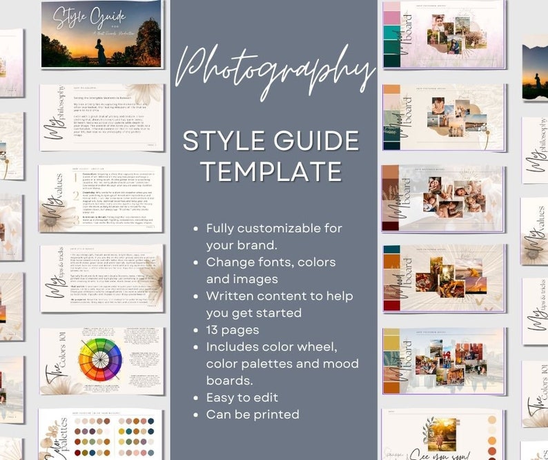 Editable CANVA Style Guide Template- Photographers - Etsy Editable CANVA Style Guide Template- Photographers - Etsy